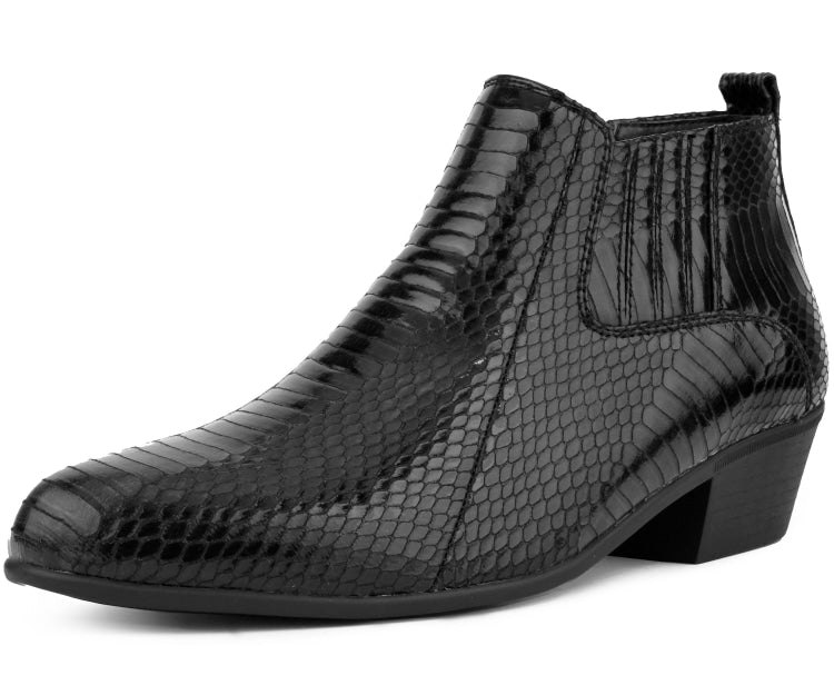 Adder by Bolano | Snake Print Black Boots – Just Men's Shoes